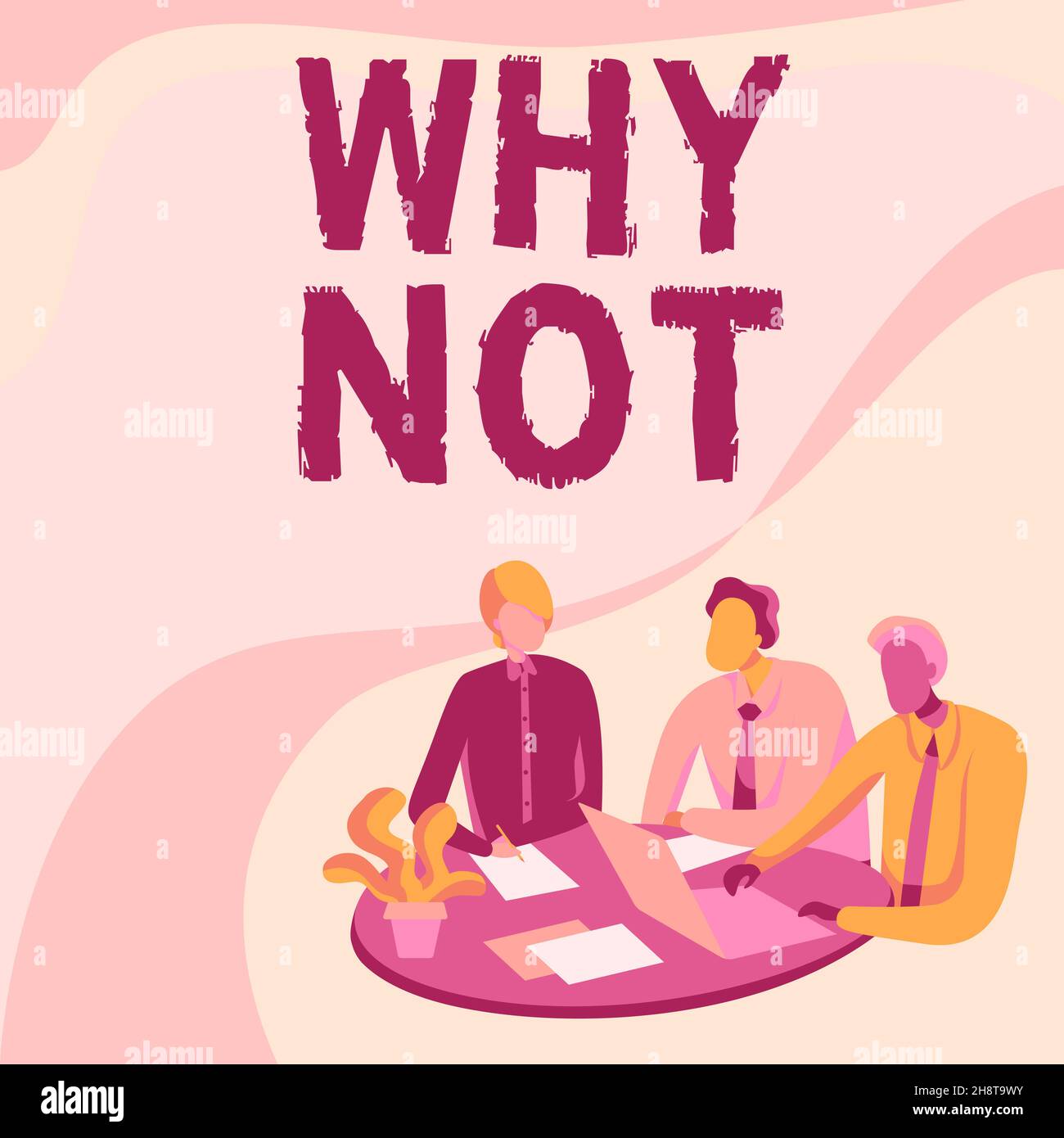 Text showing inspiration Why Not. Word Written on used to make a ...