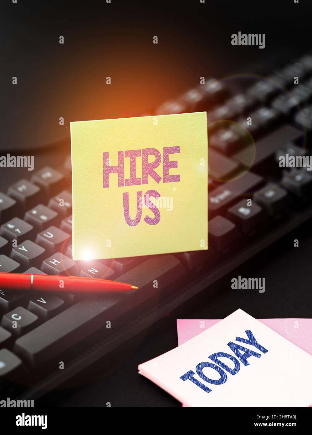 Text sign showing Hire Us. Business idea Used by human resources ...