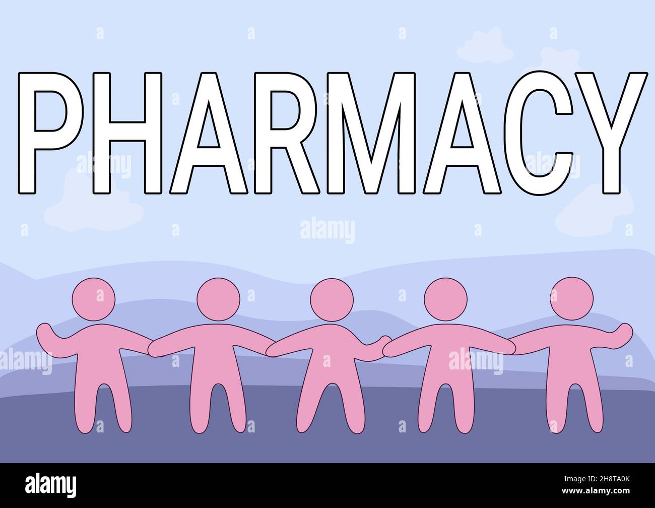 Sign displaying Pharmacy. Business overview shop or hospital dispensary ...