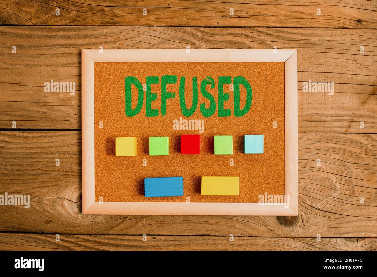 Sign displaying Defused. Business idea make a difficult or dangerous ...