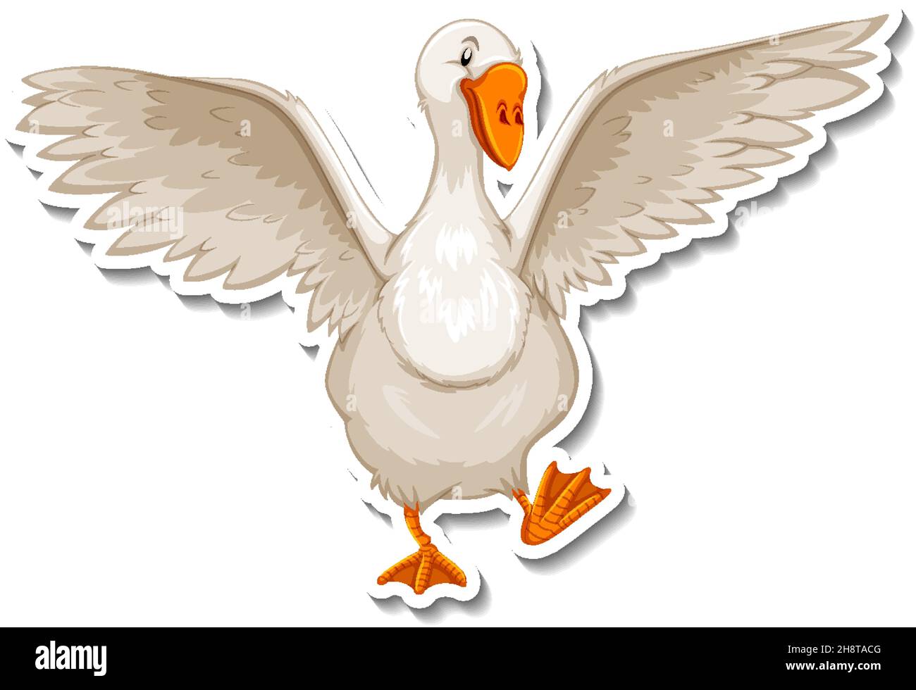 Goose animal farm animal cartoon sticker illustration Stock Vector ...