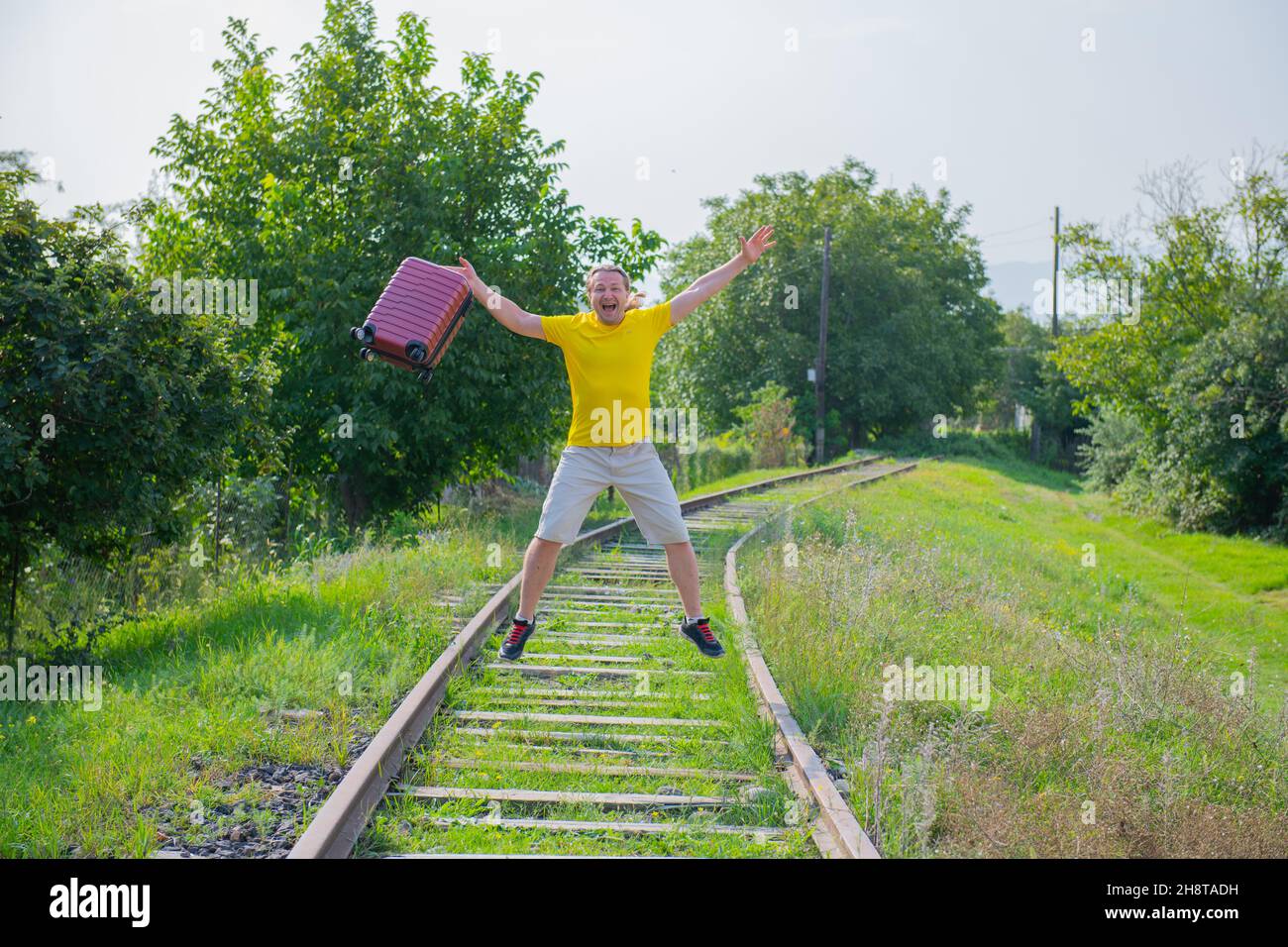 Young man jumping on box hi-res stock photography and images - Alamy