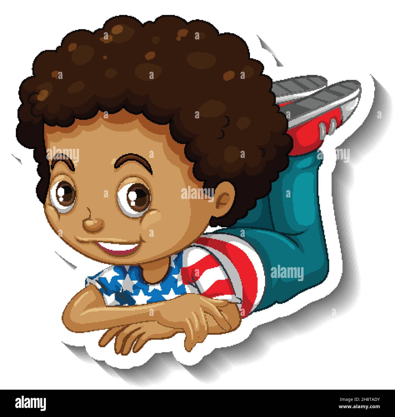 Cartoon illustration man laying on Stock Vector Images - Alamy