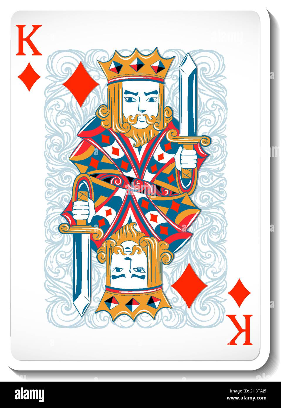 King of Diamonds Playing Card Isolated illustration Stock Vector Image ...