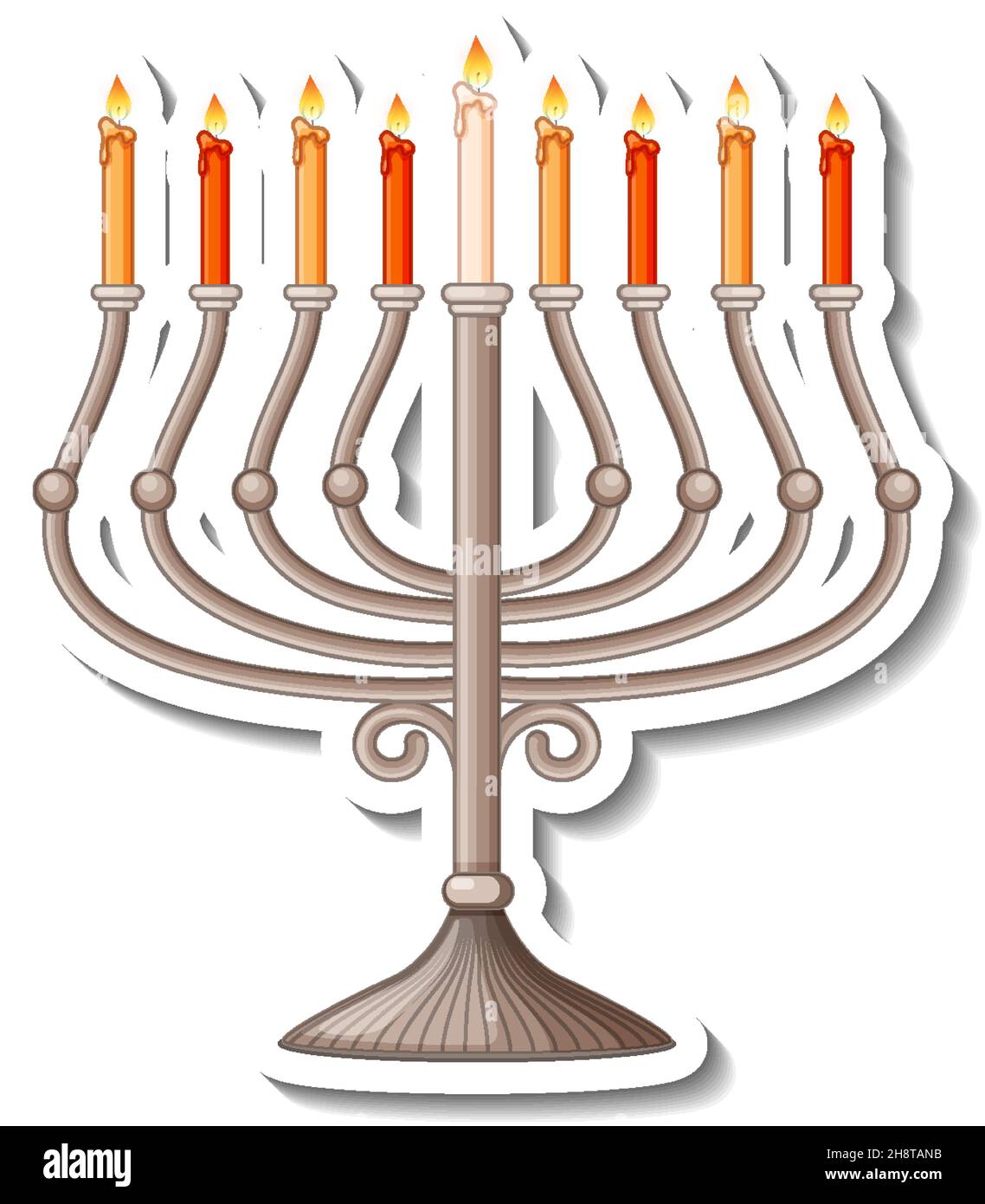 Lampstand or candle holder on white background illustration Stock ...