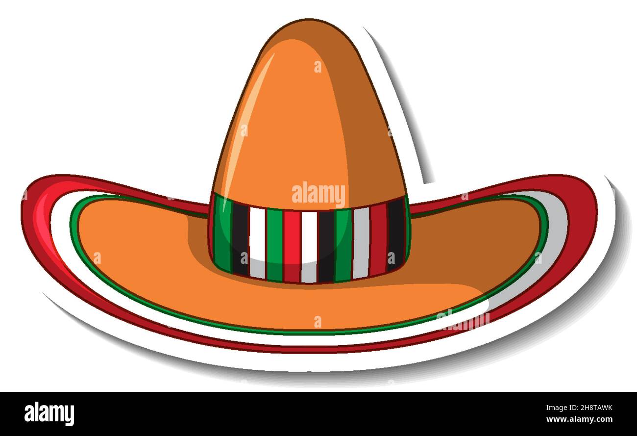 Mexican hat cartoon sticker illustration Stock Vector Image & Art - Alamy
