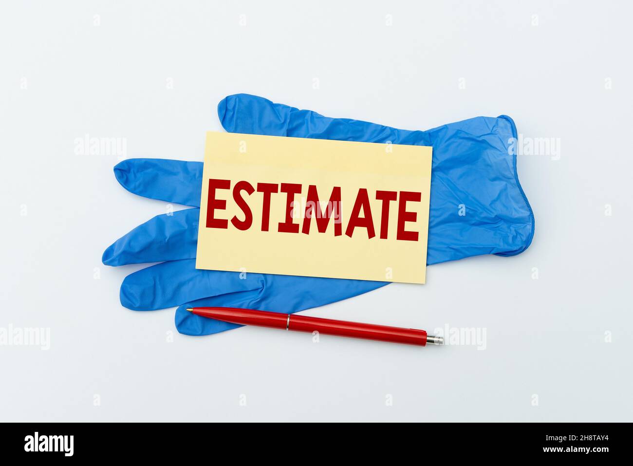 Hand writing sign Estimate. Conceptual photo roughly calculate judge ...