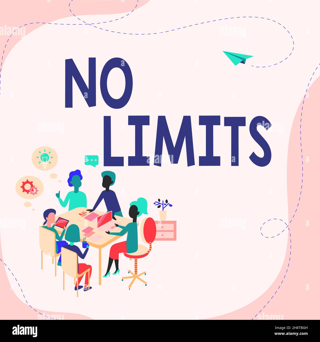 Text sign showing No Limits. Word Written on to do whatever you could ...