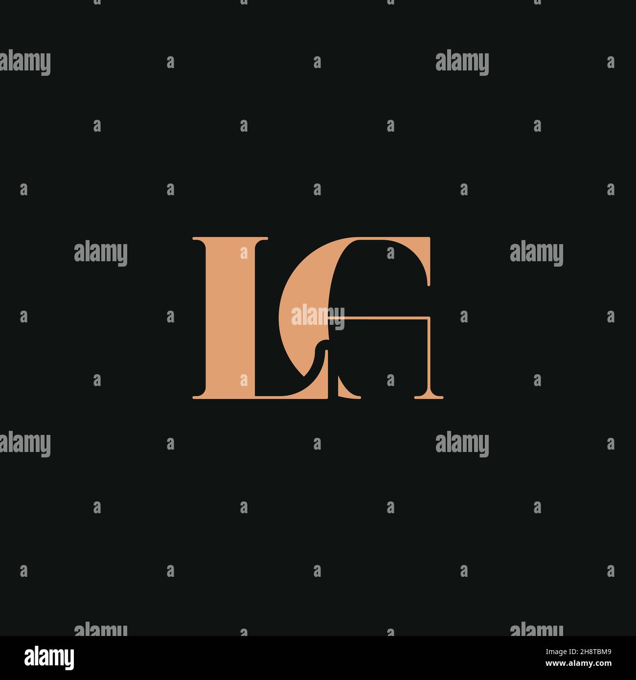 Abstract letter LG logo. This logo icon incorporate with abstract shape ...