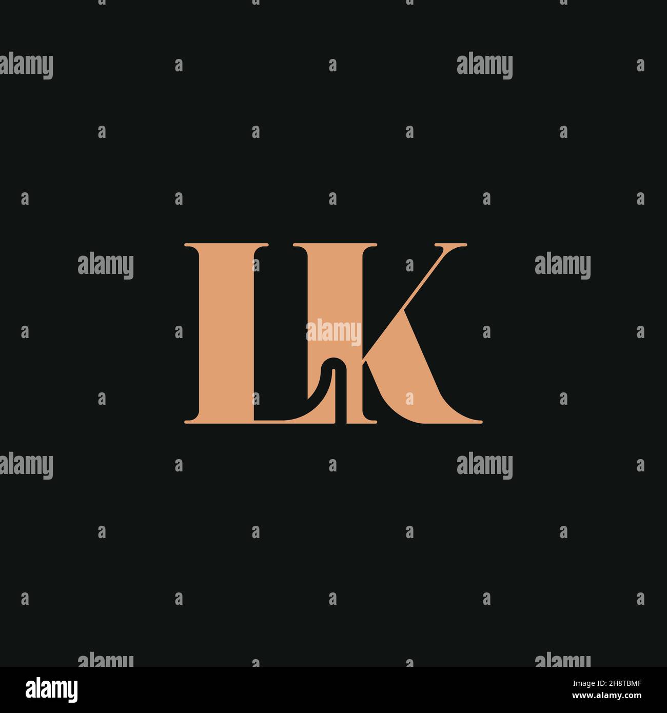 Abstract letter LK logo. This logo icon incorporate with abstract shape ...