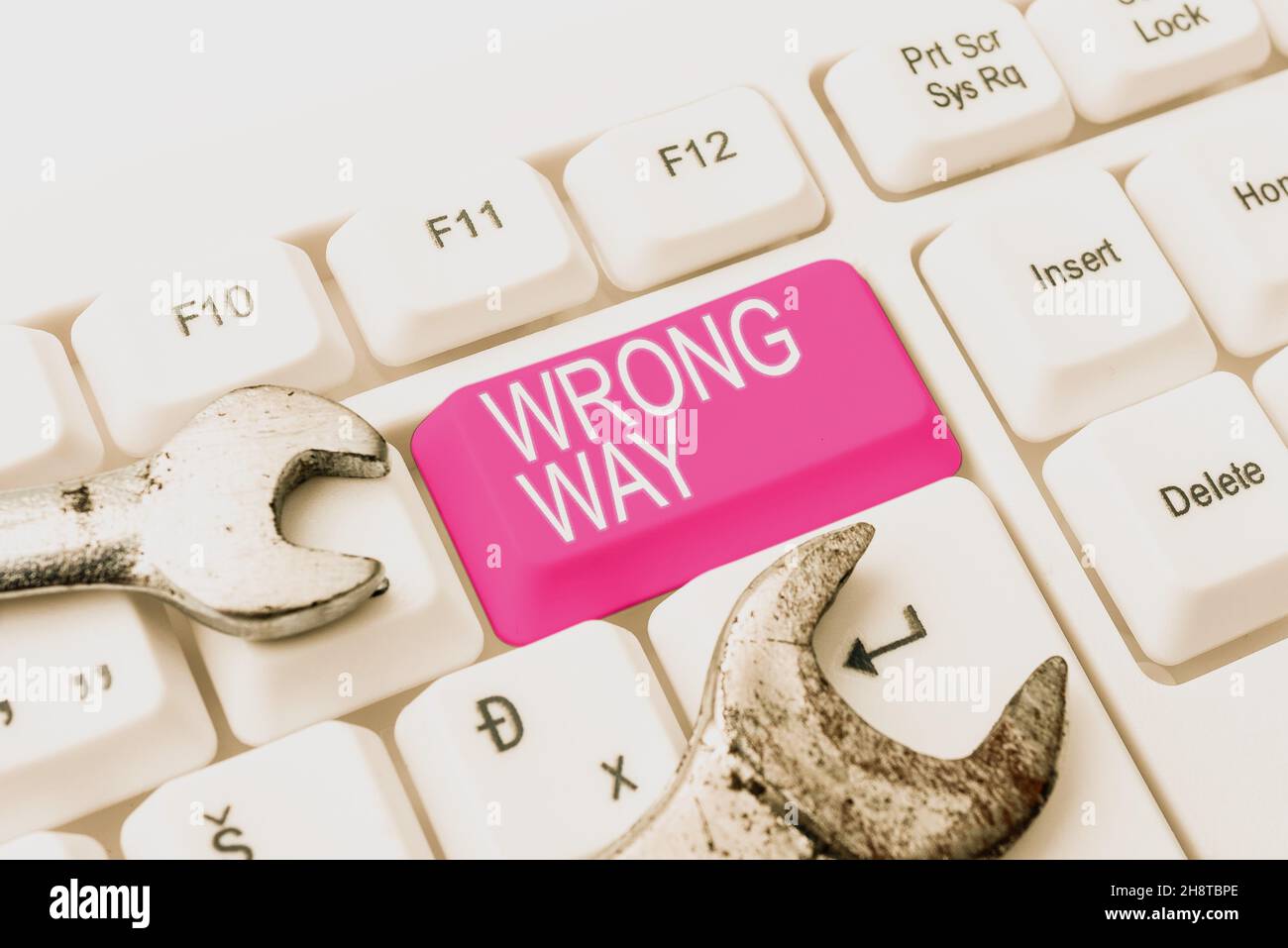 Text showing inspiration Wrong Way. Concept meaning taking an ...