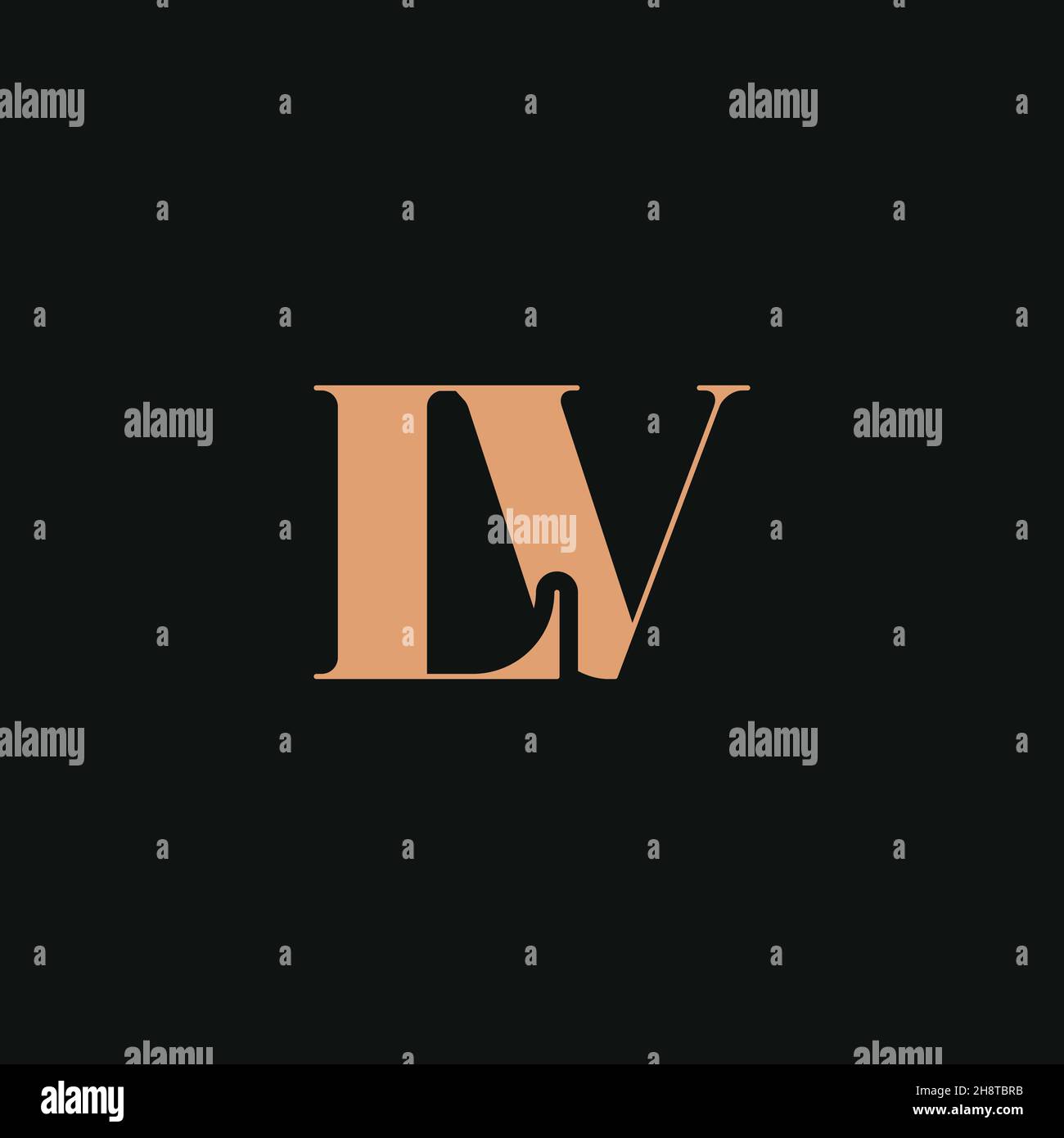 Abstract letter LV logo. This logo icon incorporate with abstract shape ...