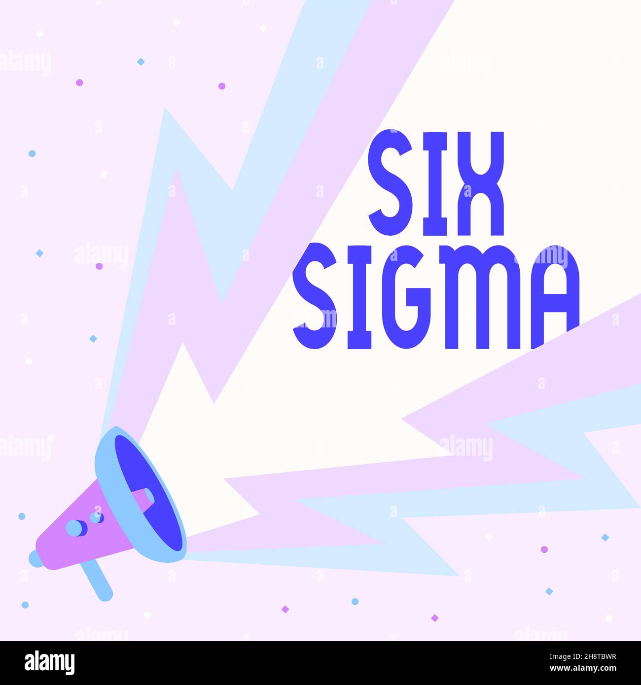 Text sign showing Six Sigma. Word Written on set of management ...