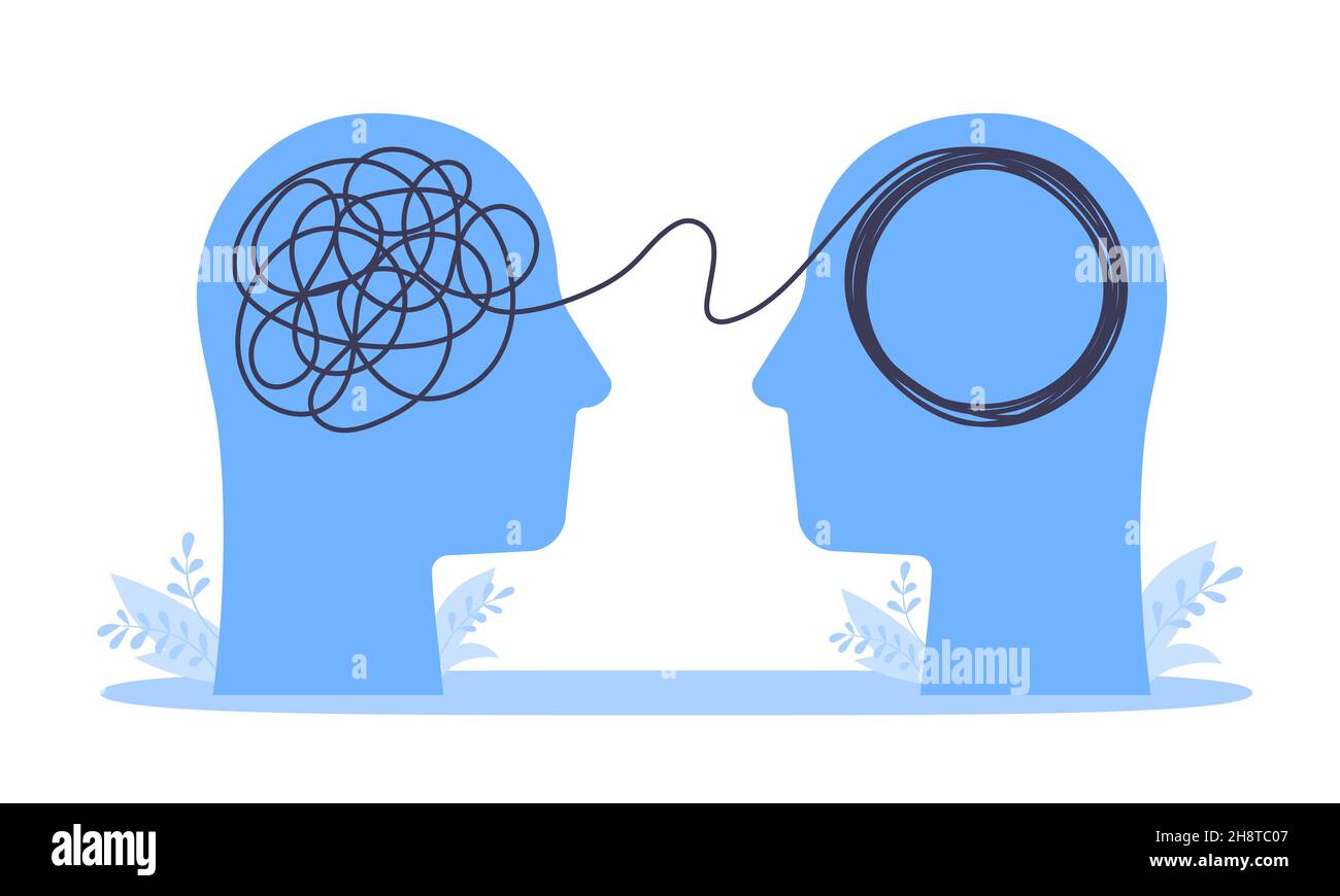 Psychologist consulting or mental problem solving brainstorm concept ...