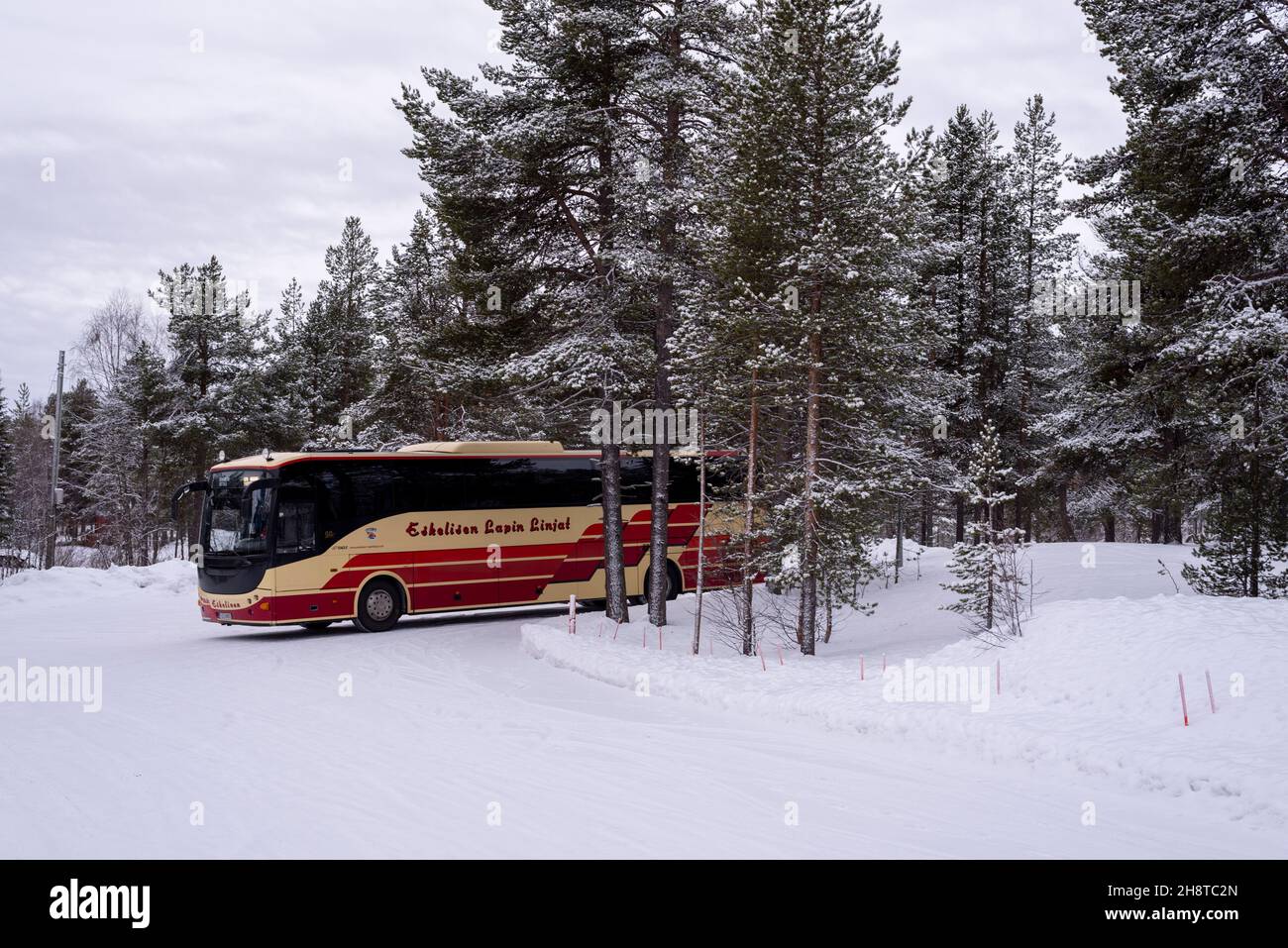 Bus, Hetta, Enontekiö, Lapland, Finland Stock Photo - Alamy