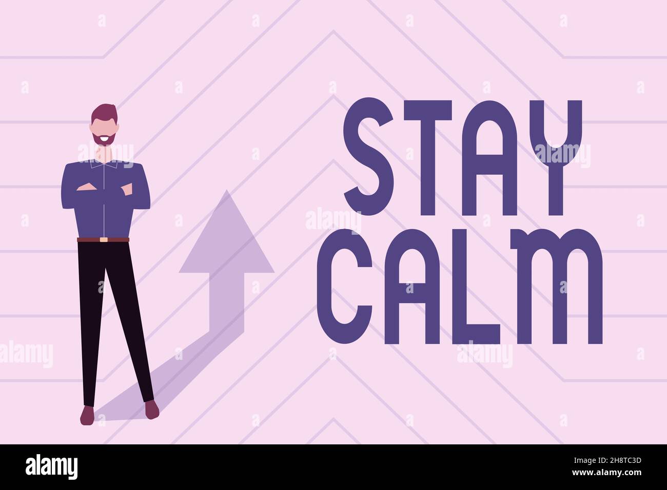 Handwriting text Stay Calm. Business idea Maintain in a state of motion ...