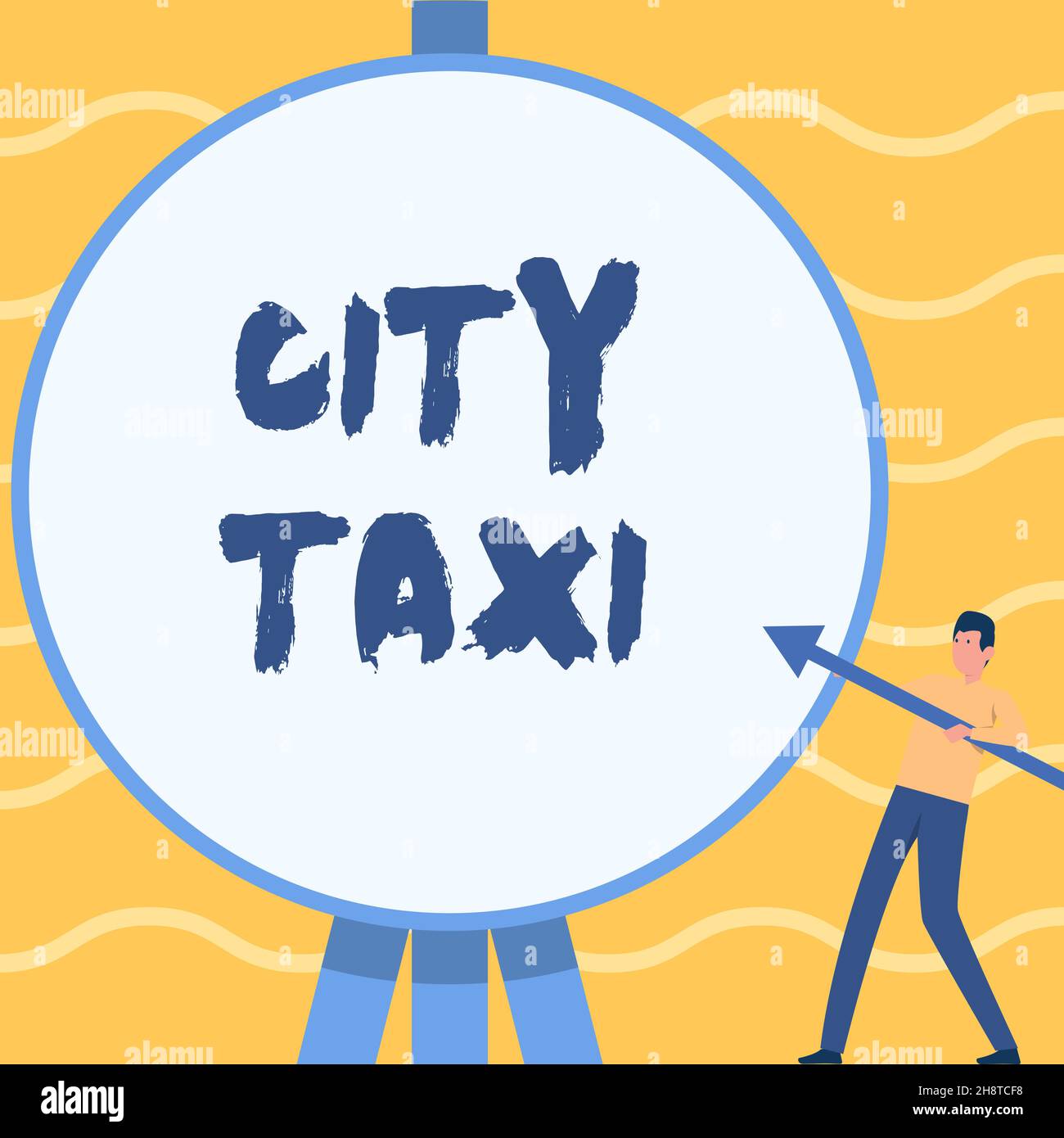 Handwriting text City Taxi. Word for type of vehicle for hire with a ...