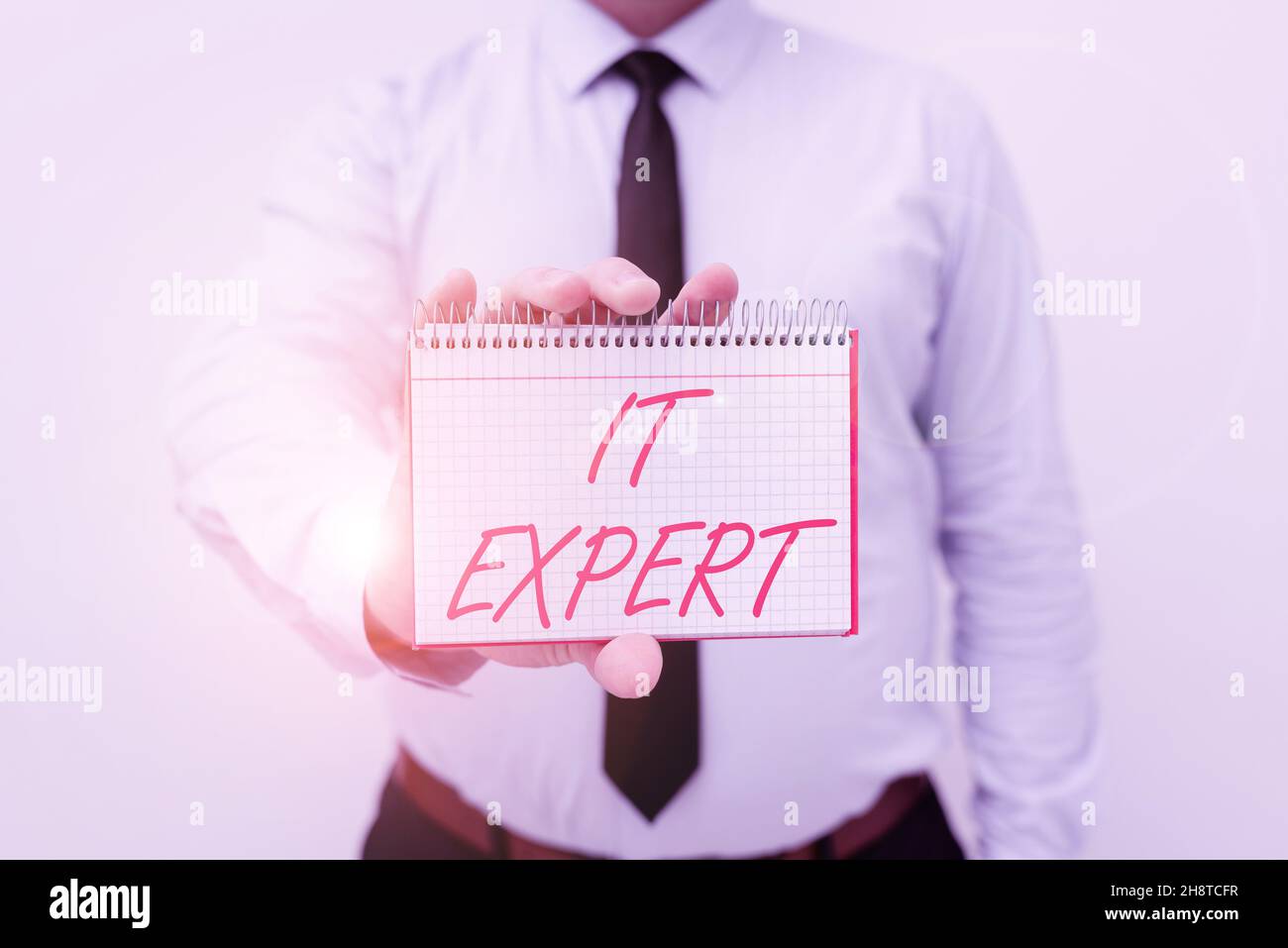 Hand writing sign It Expert. Word for person with a high level of ...