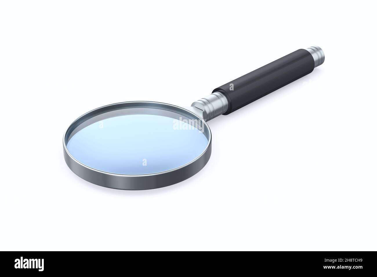 magnifier on white background. Isolated 3D illustration Stock Photo - Alamy