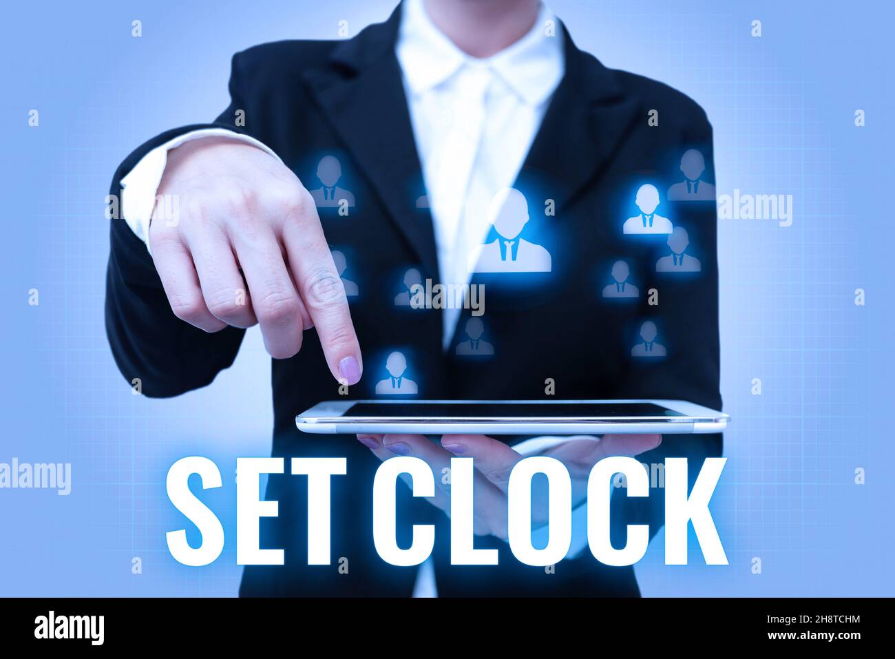 Text sign showing Set Clock. Word Written on put it to the right time ...