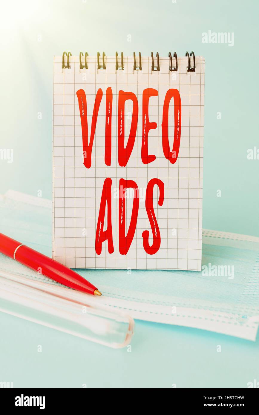 Text showing inspiration Video Ads. Internet Concept Engage audience in ...