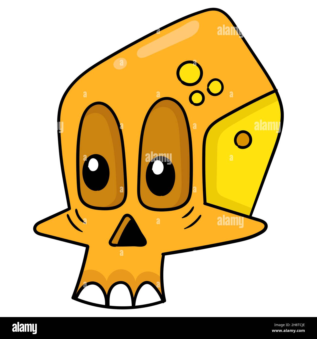 scary face skull monster head, vector illustration carton emoticon ...