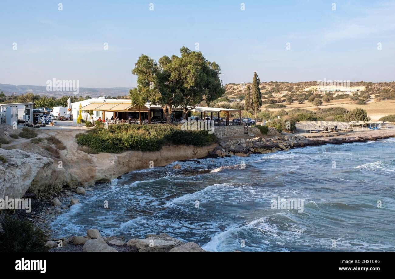 Melanda fish restaurant, Avdimou beach, Pissouri, Cyprus Stock Photo ...