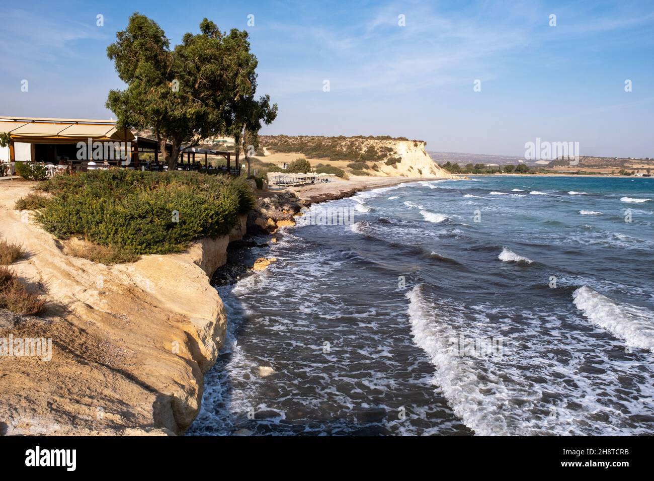 Melanda fish restaurant, Avdimou beach, Pissouri, Cyprus Stock Photo ...