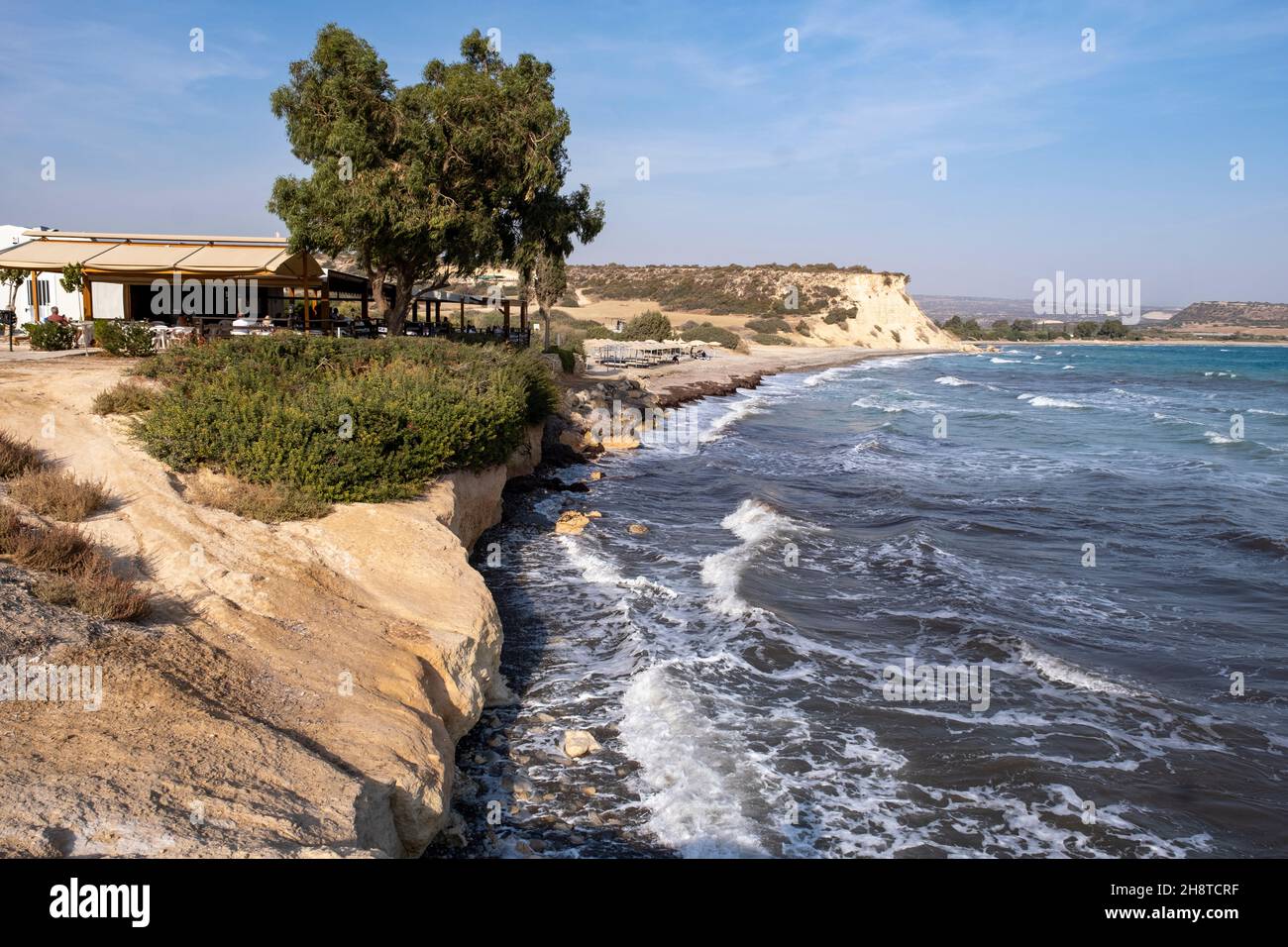 Melanda fish restaurant, Avdimou beach, Pissouri, Cyprus Stock Photo ...