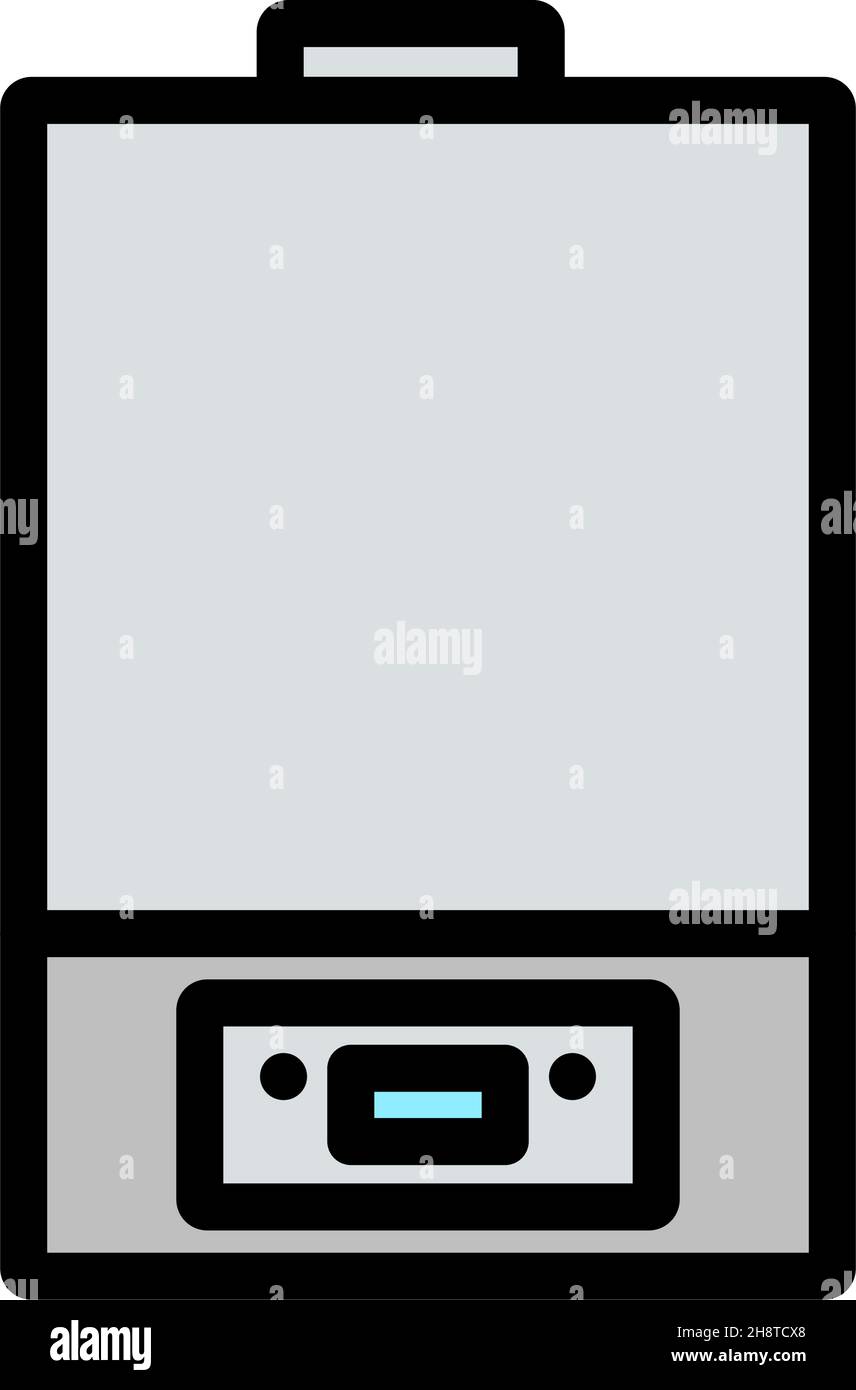 Gas Boiler Icon. Editable Bold Outline With Color Fill Design. Vector ...