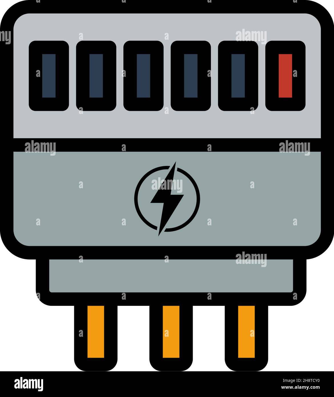 Electric Meter Icon. Editable Bold Outline With Color Fill Design ...