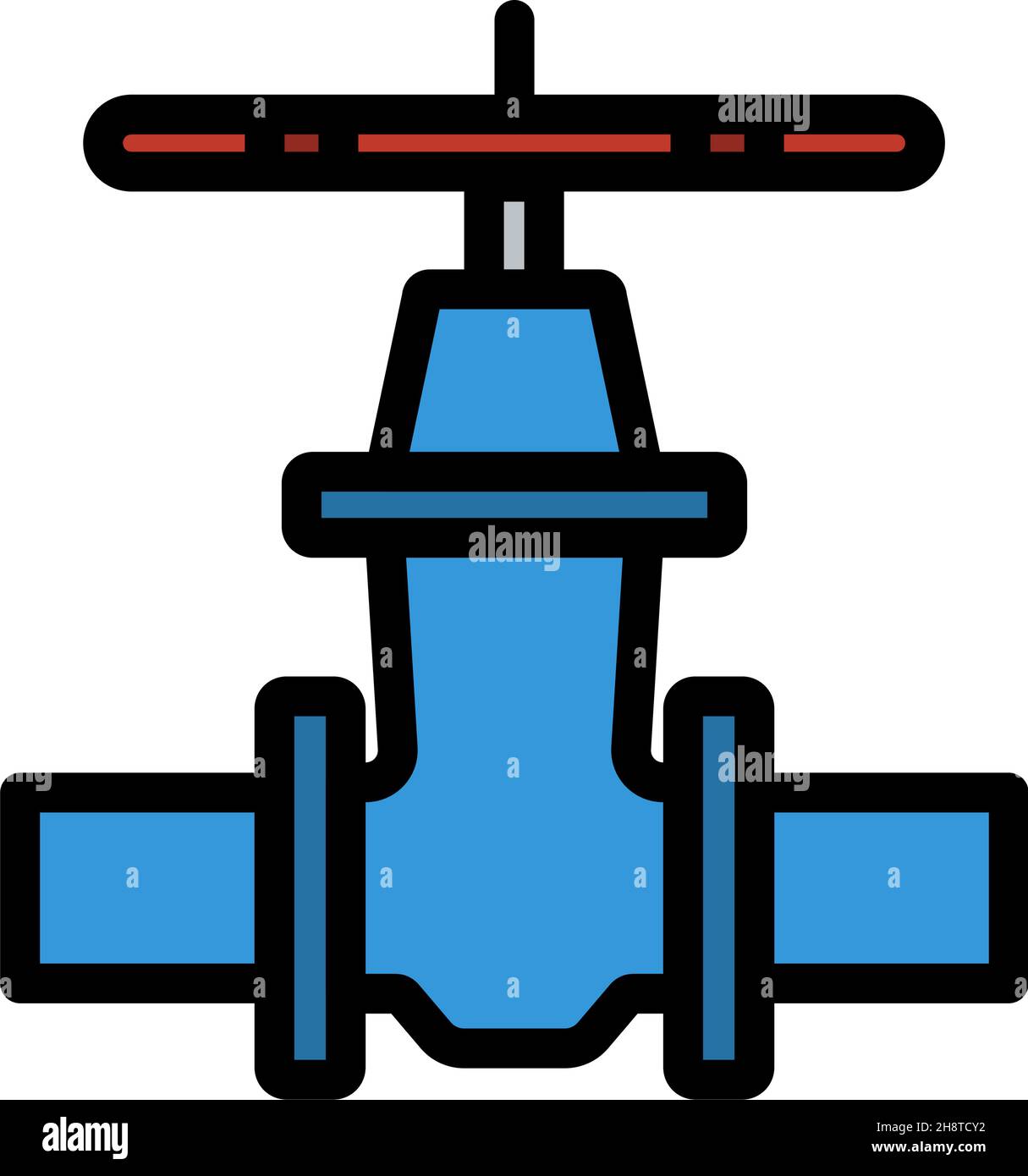 Pipe Valve Icon. Editable Bold Outline With Color Fill Design. Vector ...