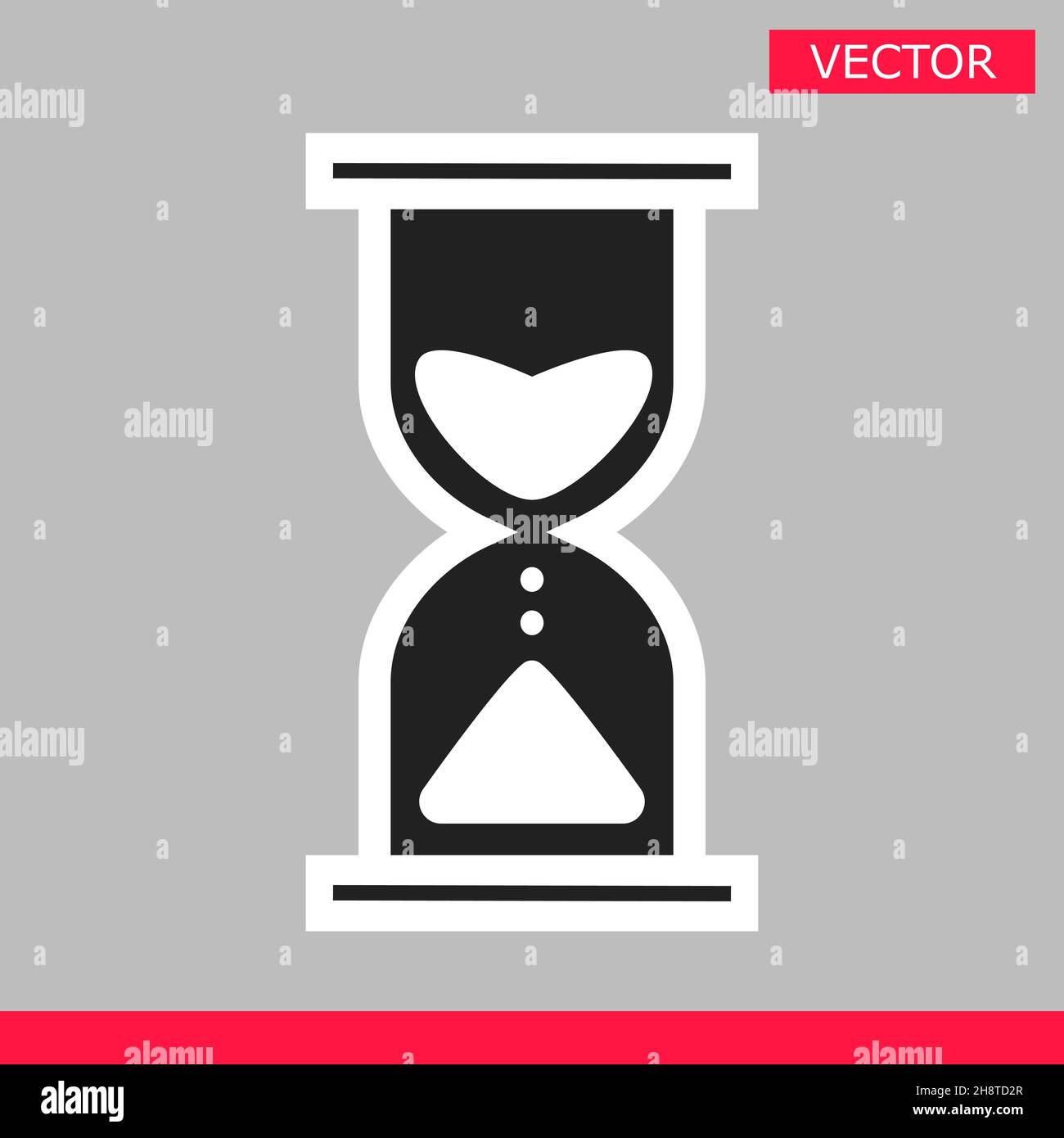 White hourglass loading clock cursor icon sign graphic element flat ...