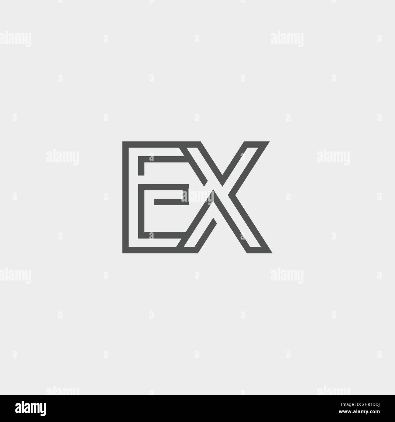 Professional Innovative Initial EX logo. Minimal elegant Monogram ...