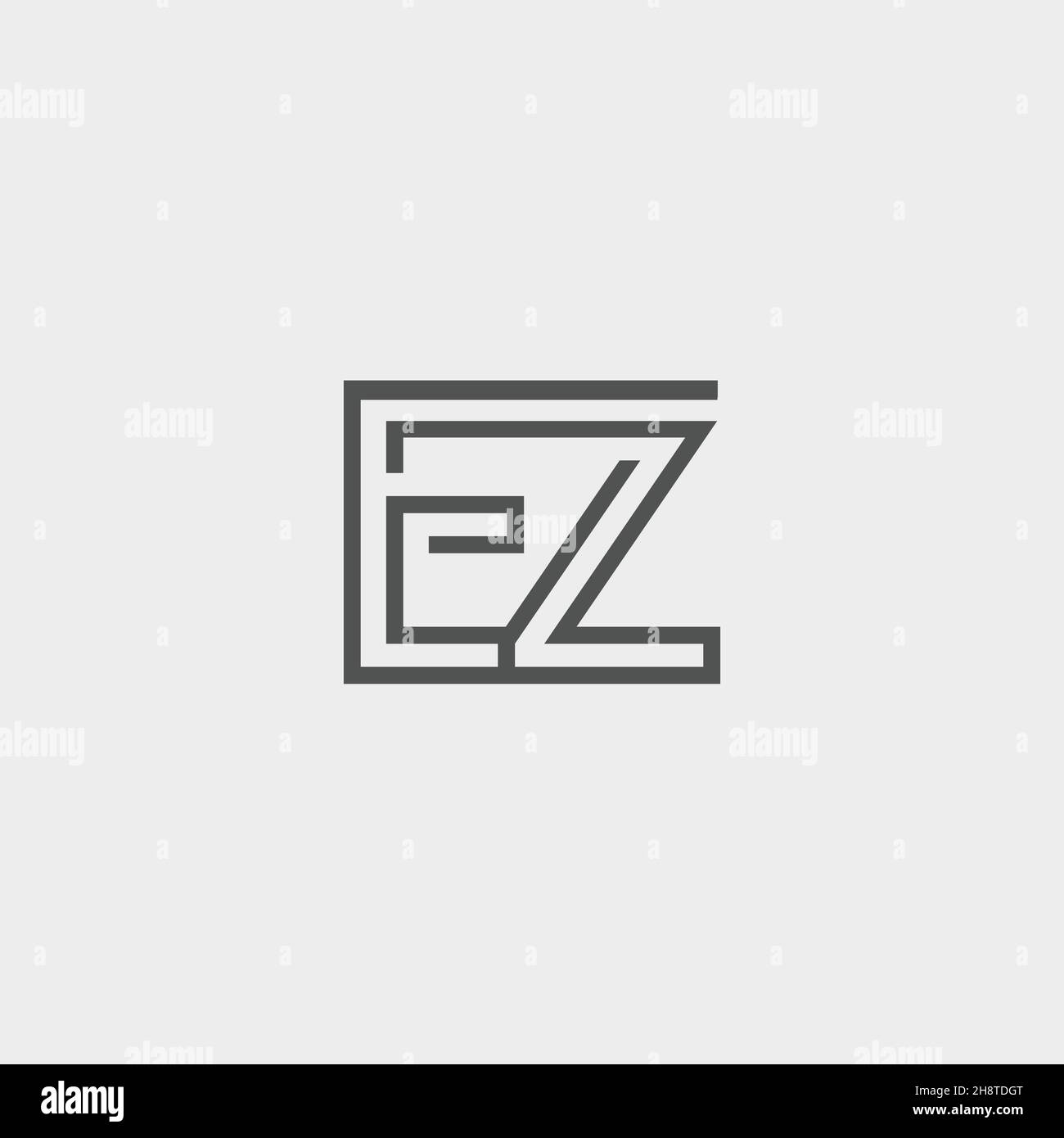 Professional Innovative Initial EZ logo. Minimal elegant Monogram ...