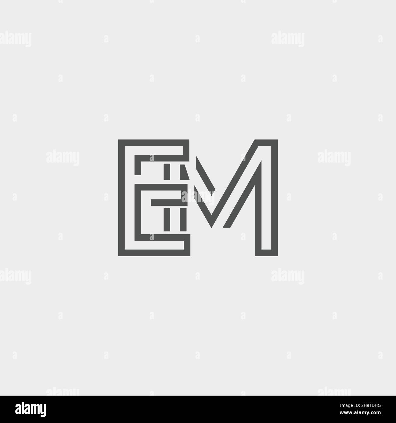 Professional Innovative Initial EM logo. Minimal elegant Monogram ...
