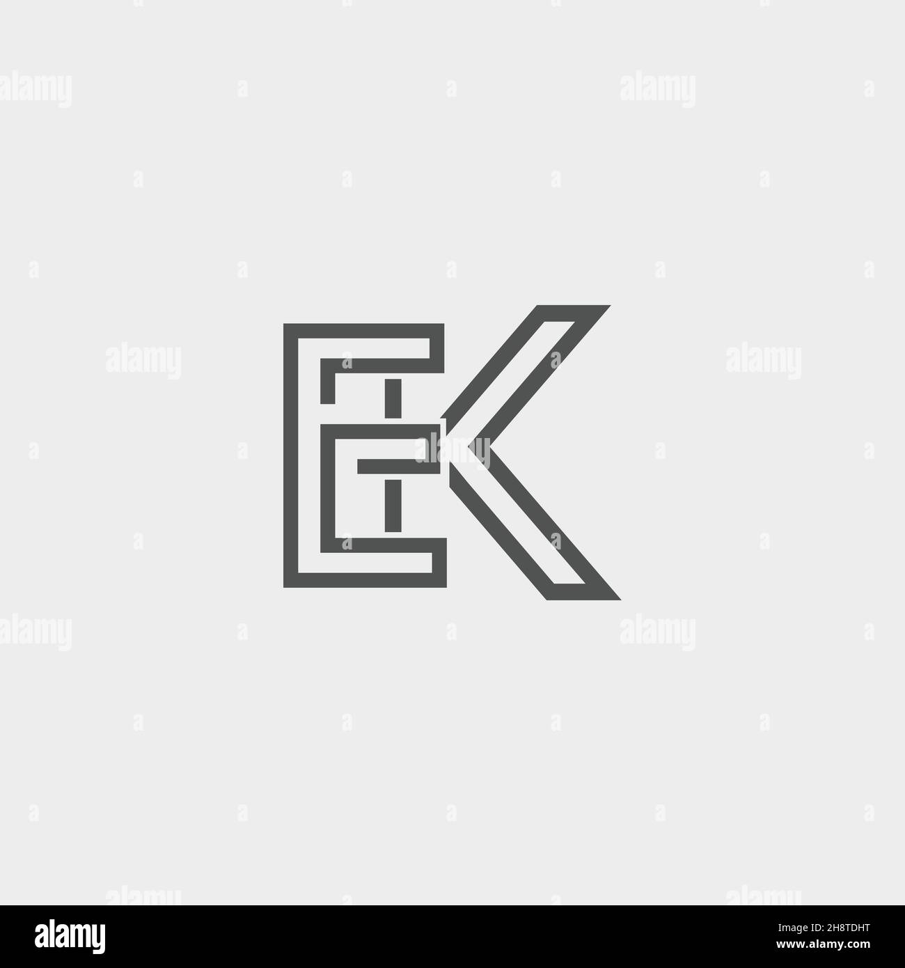 Professional Innovative Initial EK logo. Minimal elegant Monogram ...