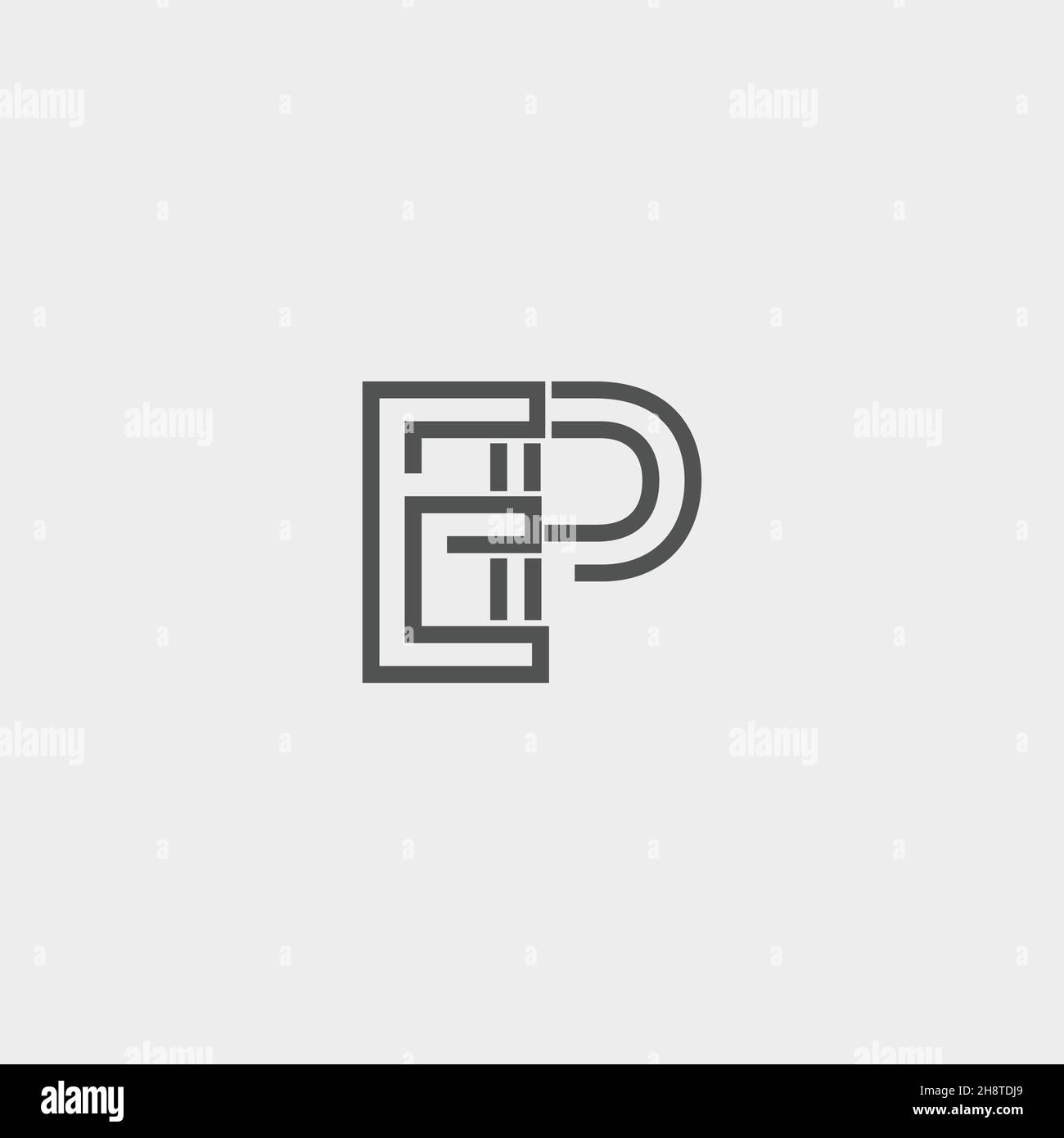 Professional Innovative Initial EP logo. Minimal elegant Monogram ...