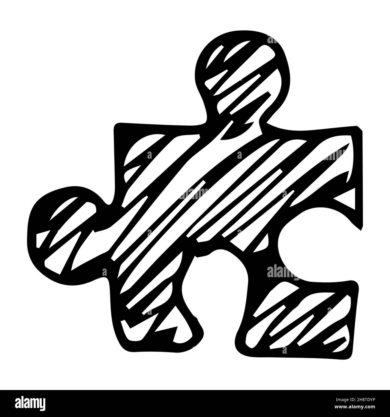 hand drawn doodle of puzzle piece kids style Simple flat vector ...