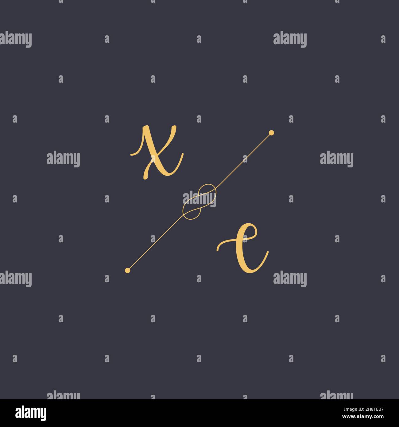 XC Initials letter alphabet watercolor logo branding set collection ...