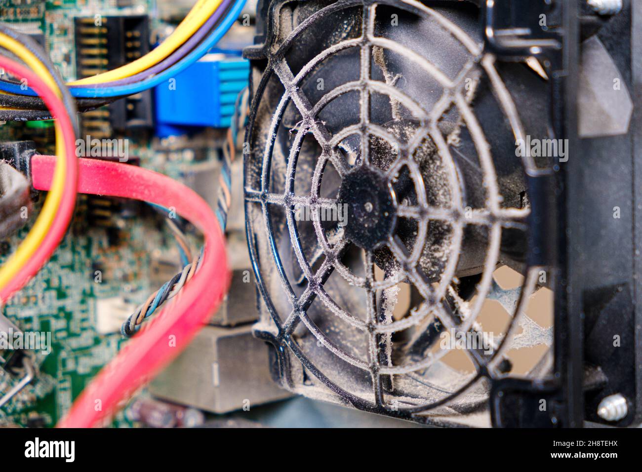 Dirty cooler ventilation system unit computer, cleaning from dust Stock ...