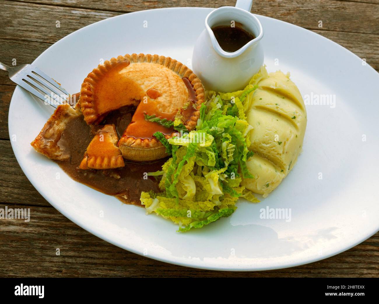 Tasty Yorkshire meal at Lord Stones café steak pie with mashed potato ...