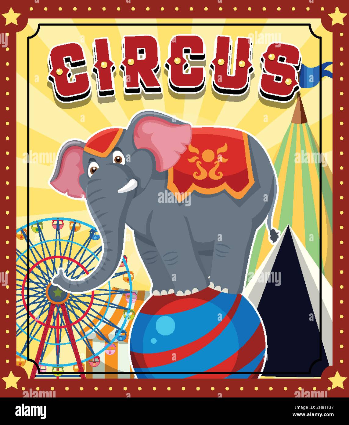 Circus banner design with illustration Stock Vector Image & Art - Alamy