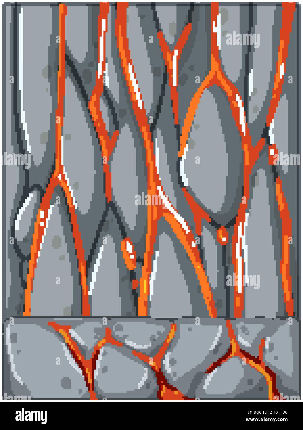 Volcano rock with lava texture illustration Stock Vector Image & Art ...