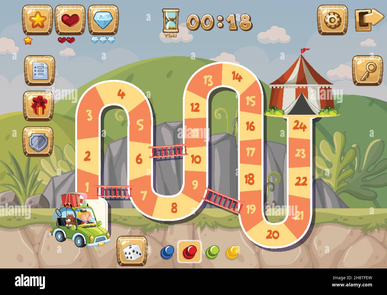 Counting number game template for kid illustration Stock Vector Image ...