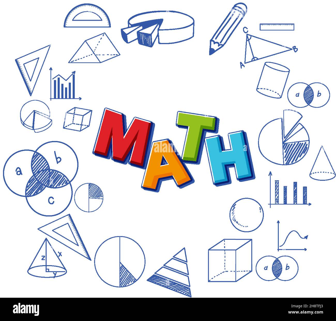 Mathematics font icon with formula illustration Stock Vector Image ...