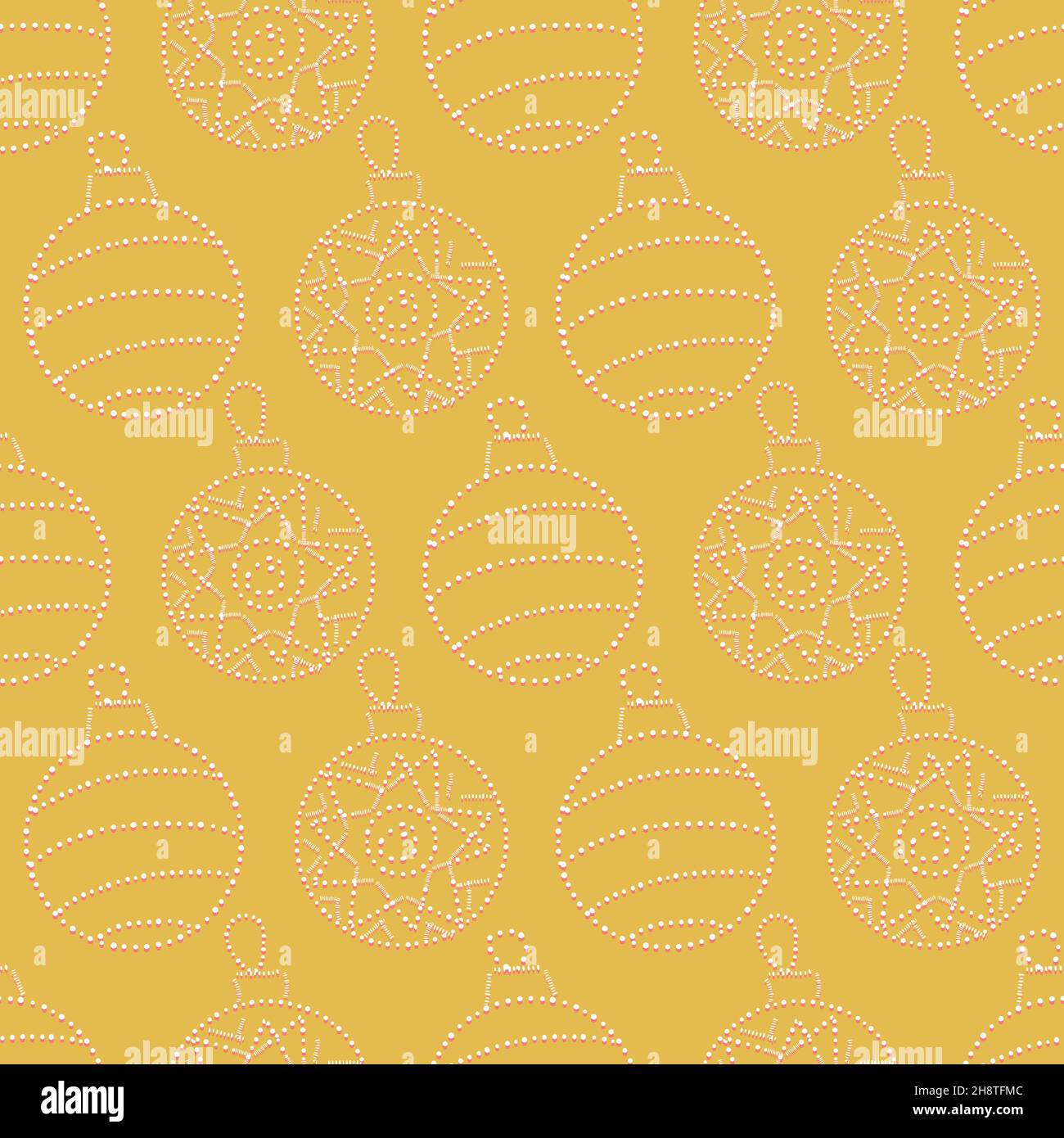 Simple dots christmas ornaments pattern on yellow Stock Vector Image ...