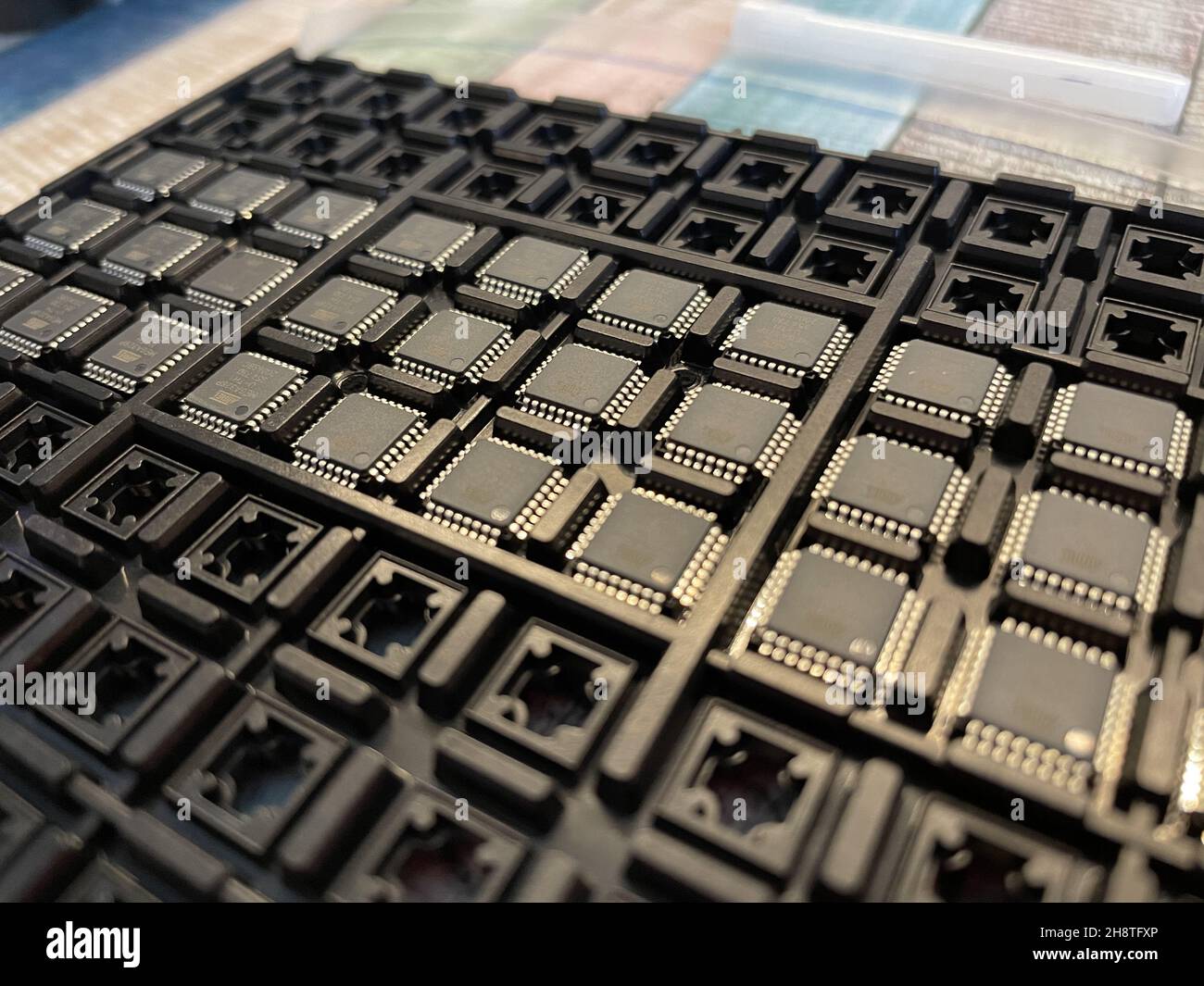 Closeup of integrated ic chips Stock Photo - Alamy