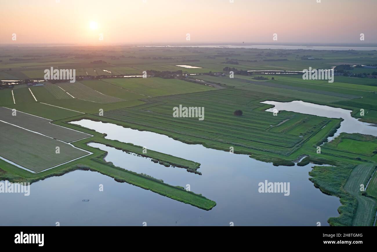 Agricultural landscape of Friesland, one of the northern provinces of ...