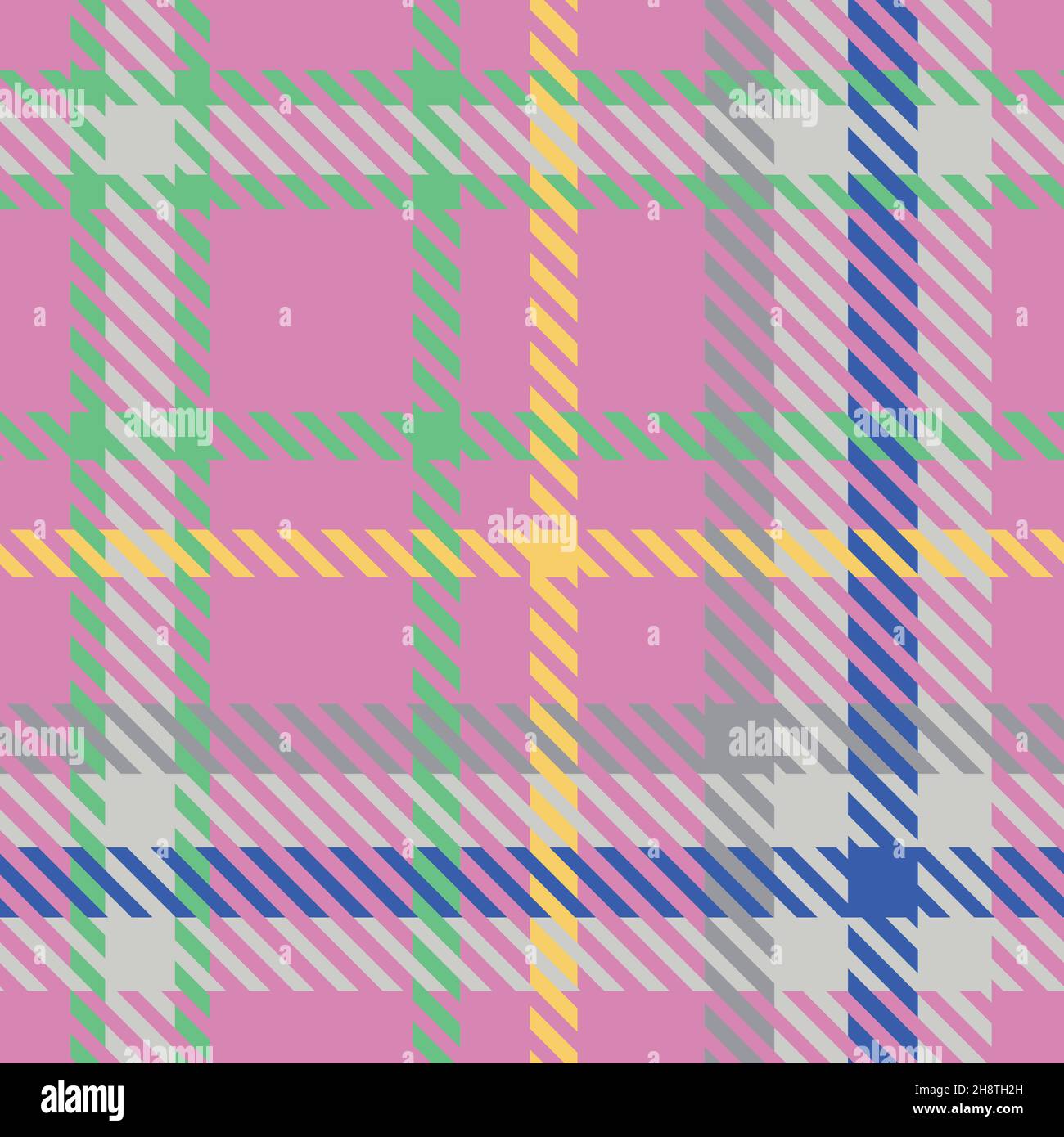 Spring Fresh Seamless Plaid Vector Pattern Gingham Bright Color